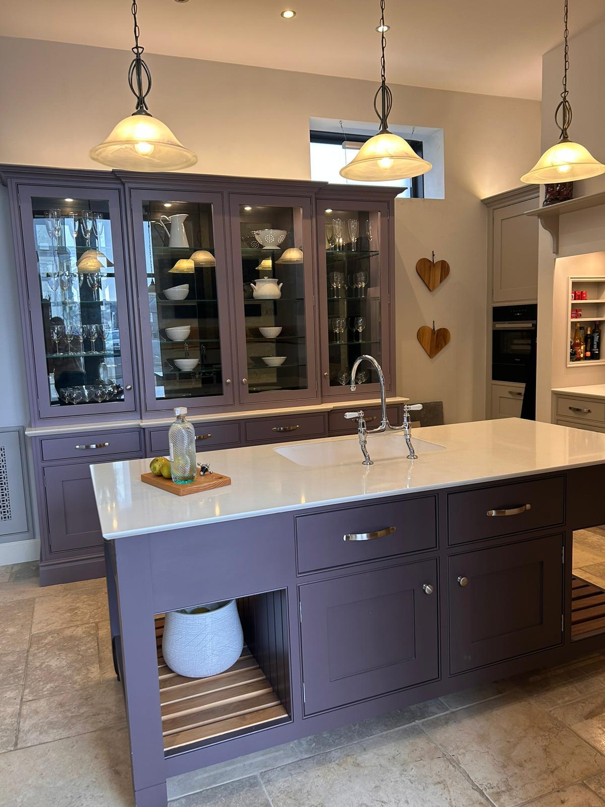 Ex Display Shaker Painted Kitchen With Island, Worktops and Appliances ...