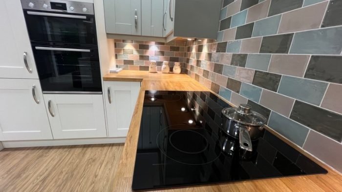 Ex Display Symphony Rockfort Ivory & Cranbrook Sage Kitchen With Solid ...