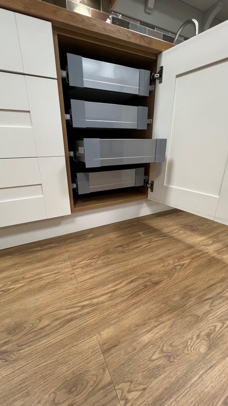 Ex Display Symphony Rockfort Ivory & Cranbrook Sage Kitchen With Solid ...