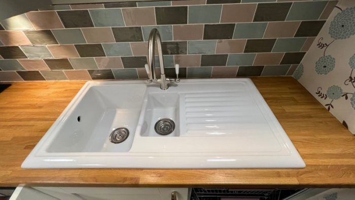 Ex Display Symphony Rockfort Ivory & Cranbrook Sage Kitchen With Solid ...