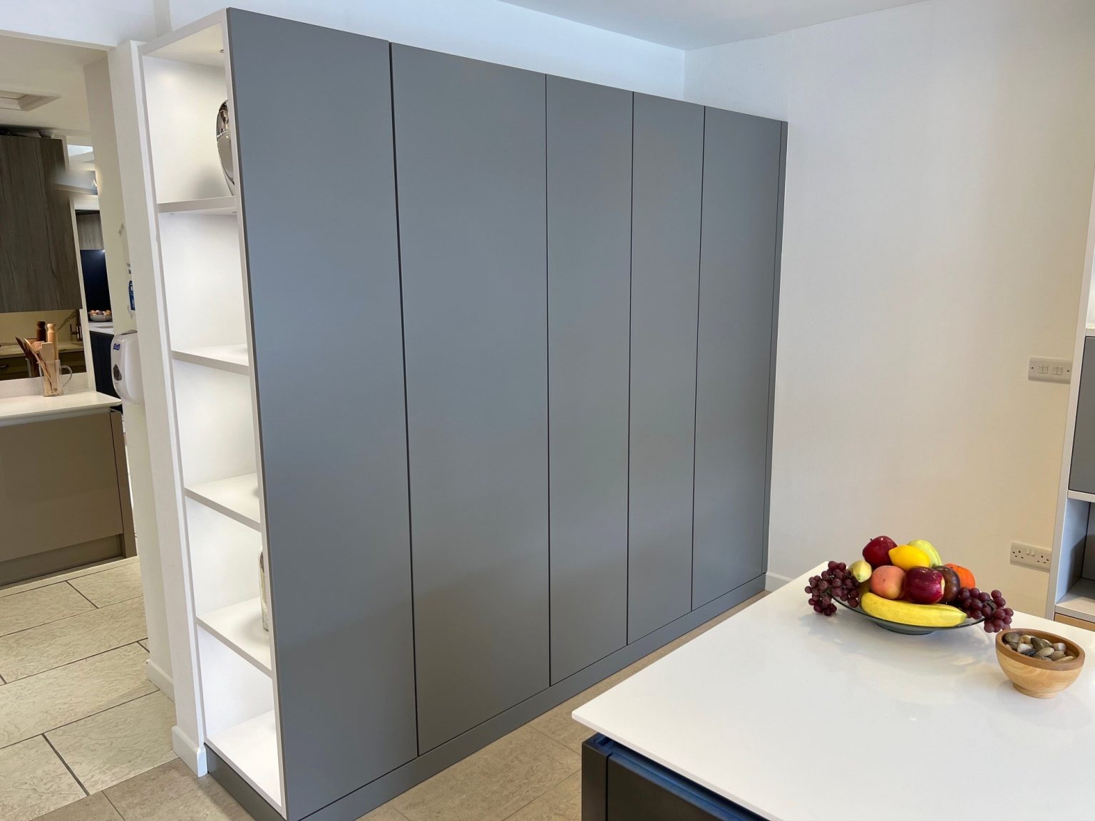 Ex Display Leicht Kitchen With Island, TV Unit, Corian Worktops and ...