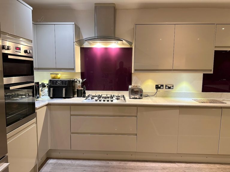 Howdens Kitchen With Quartz Worktops, Breakfast Bar and Some Appliances ...
