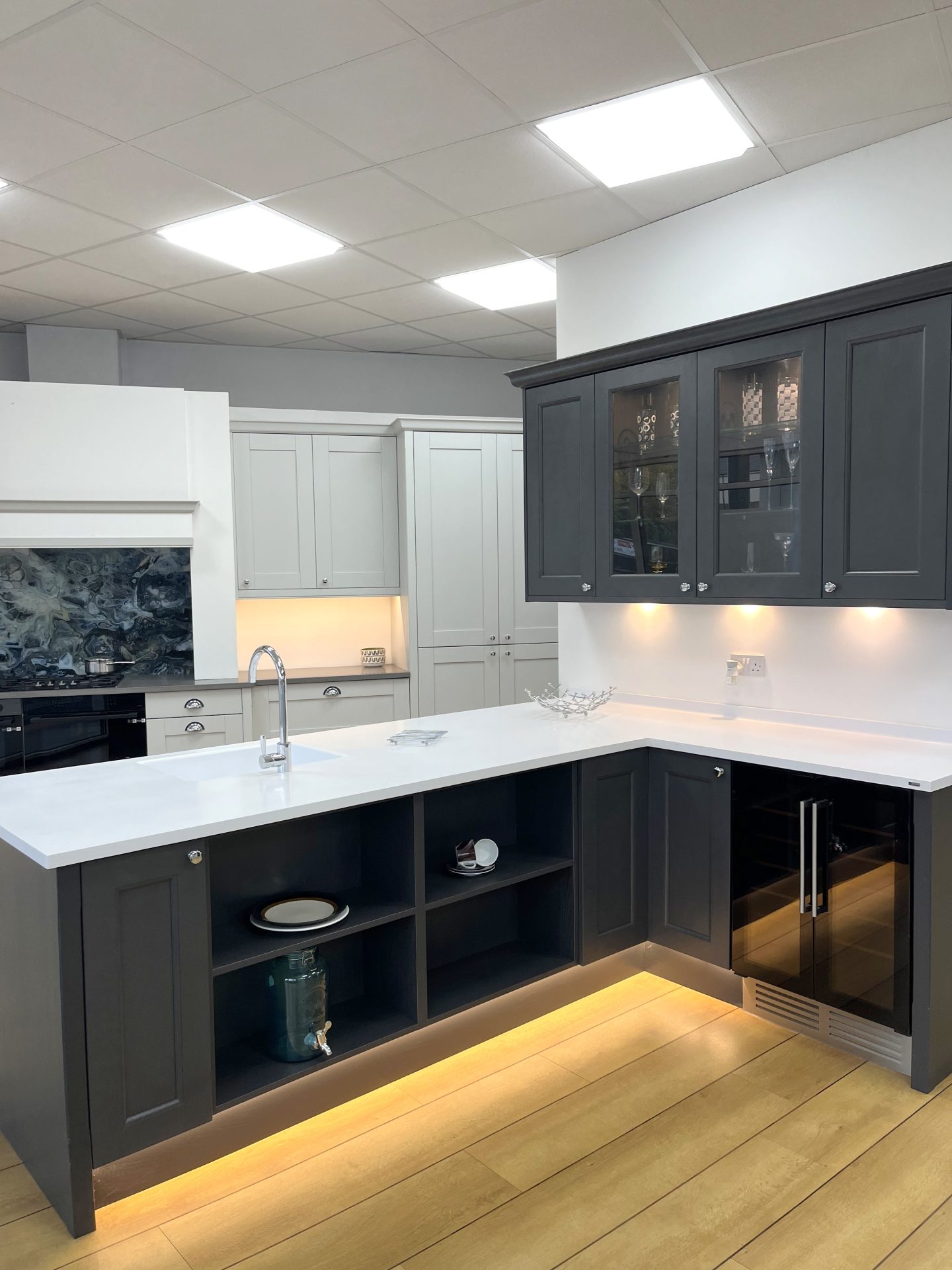 Ex Display Daval Kitchen With Corian Worktops - The Used Kitchen Company
