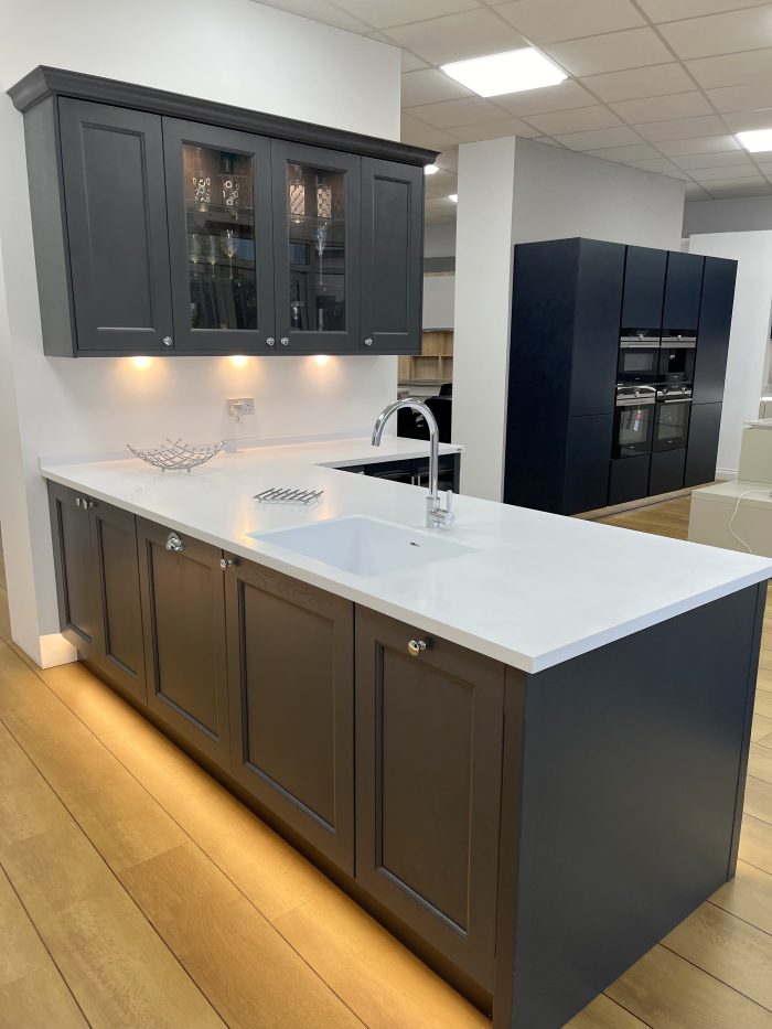 Ex Display Daval Kitchen With Corian Worktops - The Used Kitchen Company