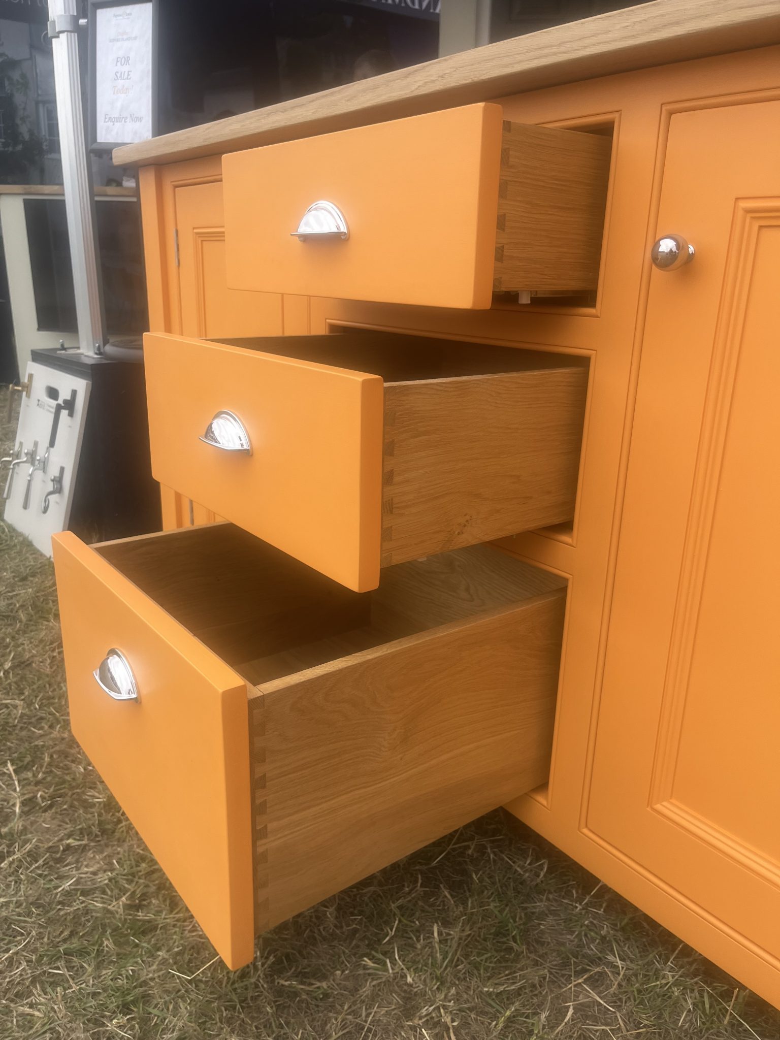 Ex Display Painted Island With Worktop - The Used Kitchen Company