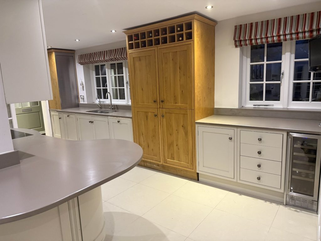 Anthony Mullen Painted Kitchen With Breakfast Bar, Worktops and ...