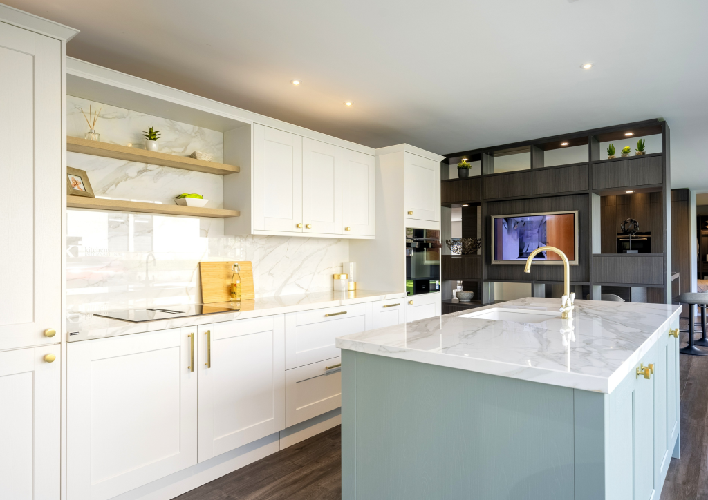 Ex Display Bespoke Painted Kitchen with Dekton Lucid Worktops and and ...