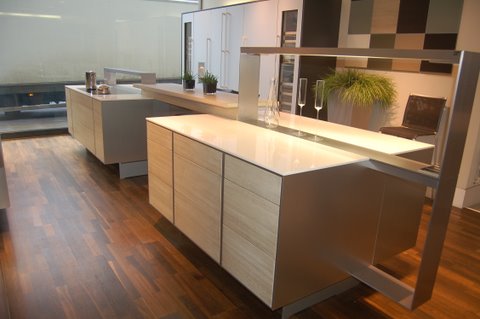 Ex-display Porsche Kitchen driftwood and glass Kitchen, Islands ...