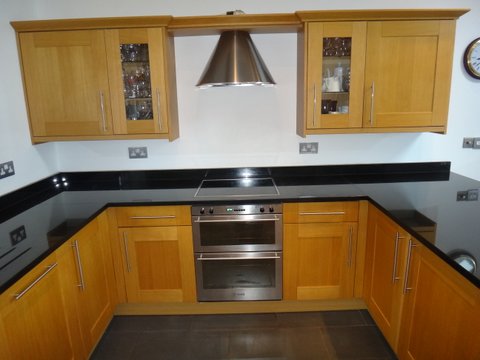 Approx 4yr Old Shaker Style Beech Kitchen, Appliances and Black Granite ...