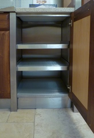Ex-display Maple and Walnut Kitchen, stainless steel carcasses ...