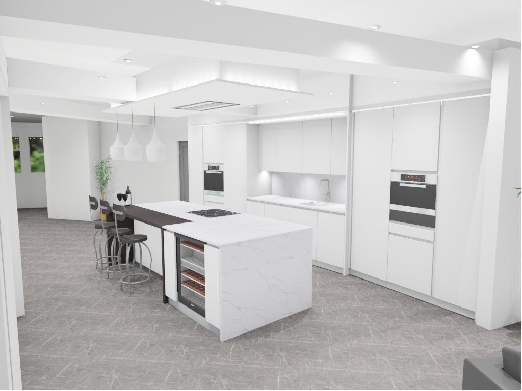 Brand New INTUO Handleless Kitchen With Quartz Worktops and Appliances ...