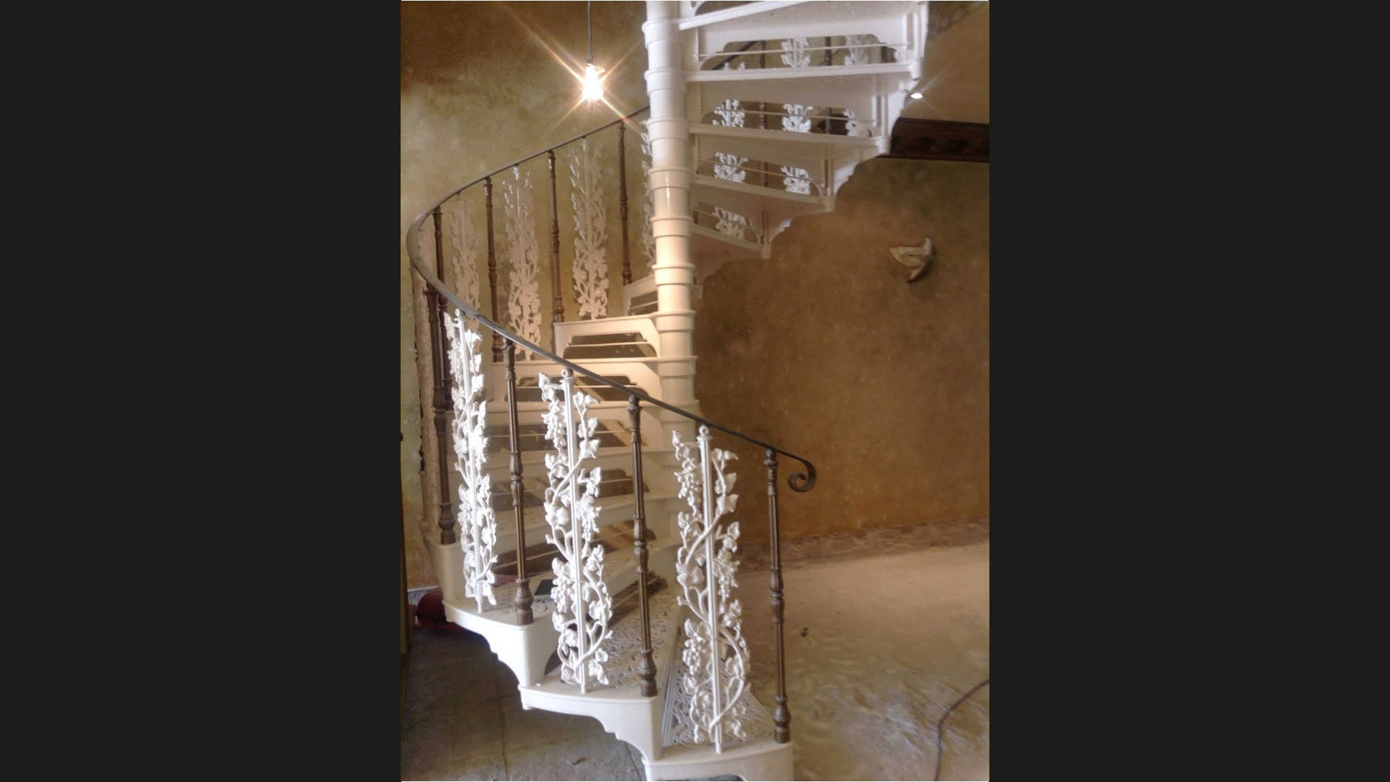 Ornate Spiral Wrought Iron Staircase