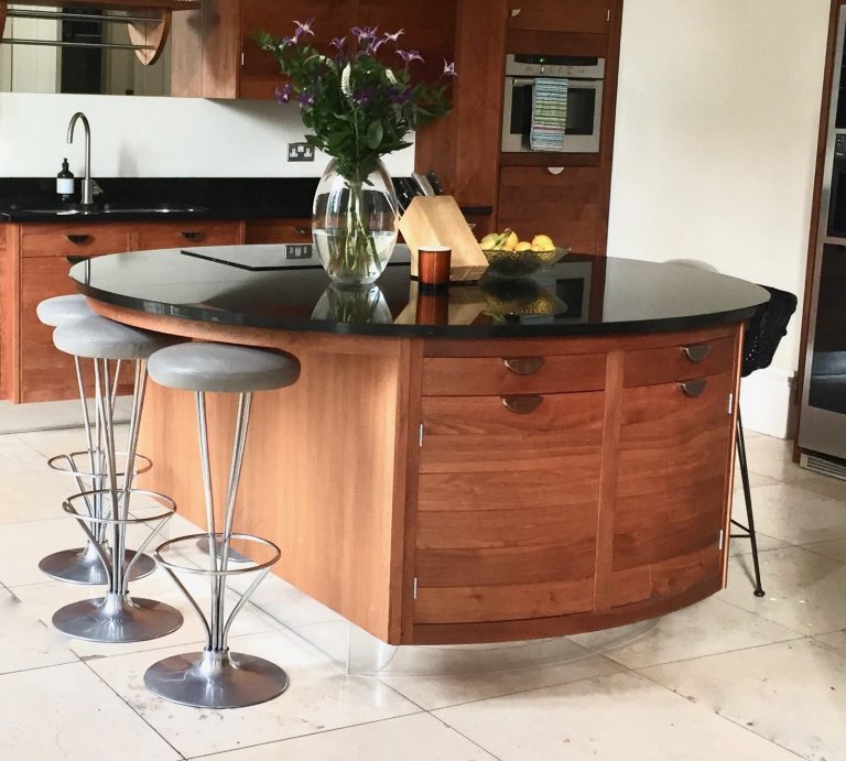 Walnut and Silver Smallbone Kitchen Island - Used