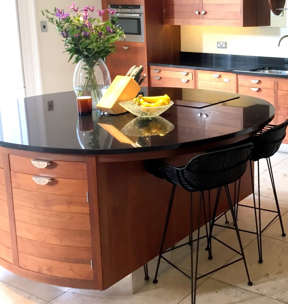 Walnut and Silver Smallbone Kitchen Island - Used