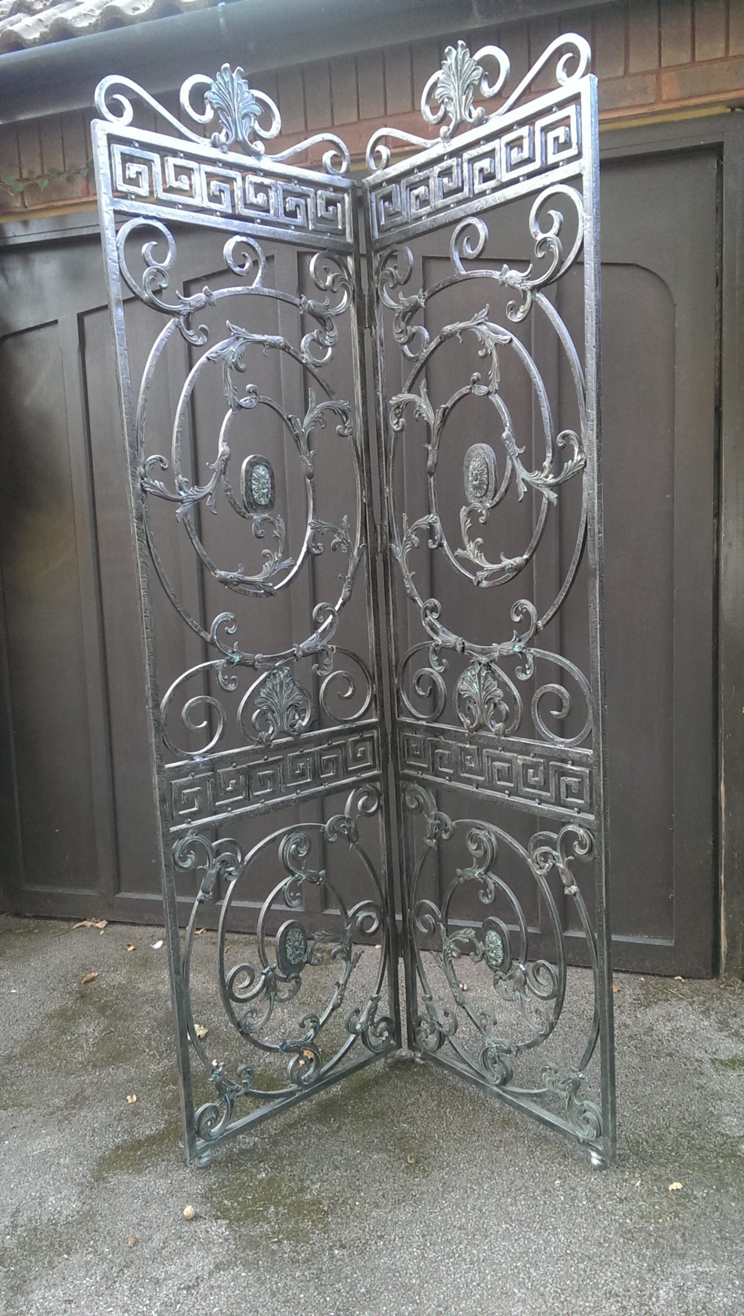 Wrought Iron Screen With Brass Cappings ] The Used Kitchen Company