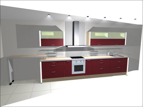 Ex Display High Gloss Ruby Red Kitchen With Worktops