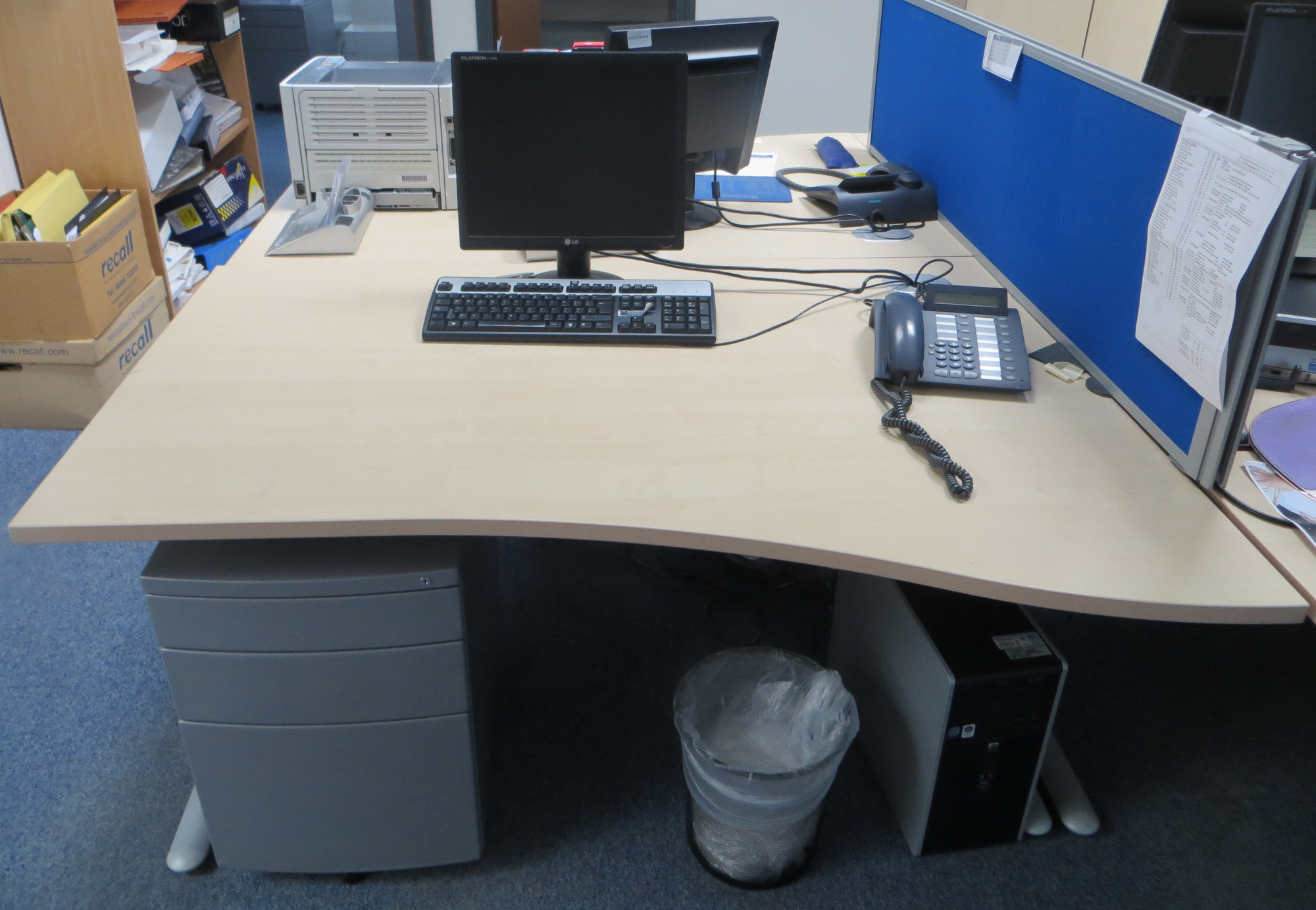 Curved Office Desk in Wood Veneer