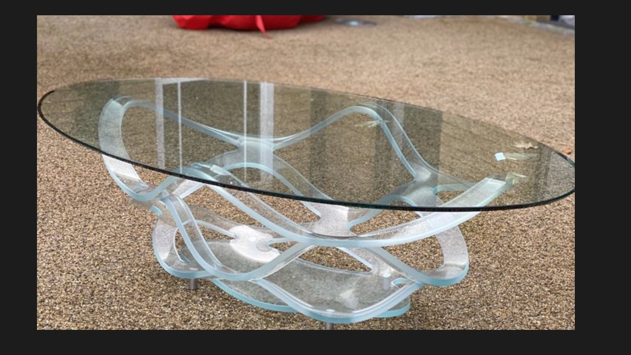 Ornate Italian Glass Coffee Table - Used - The Used Kitchen Company